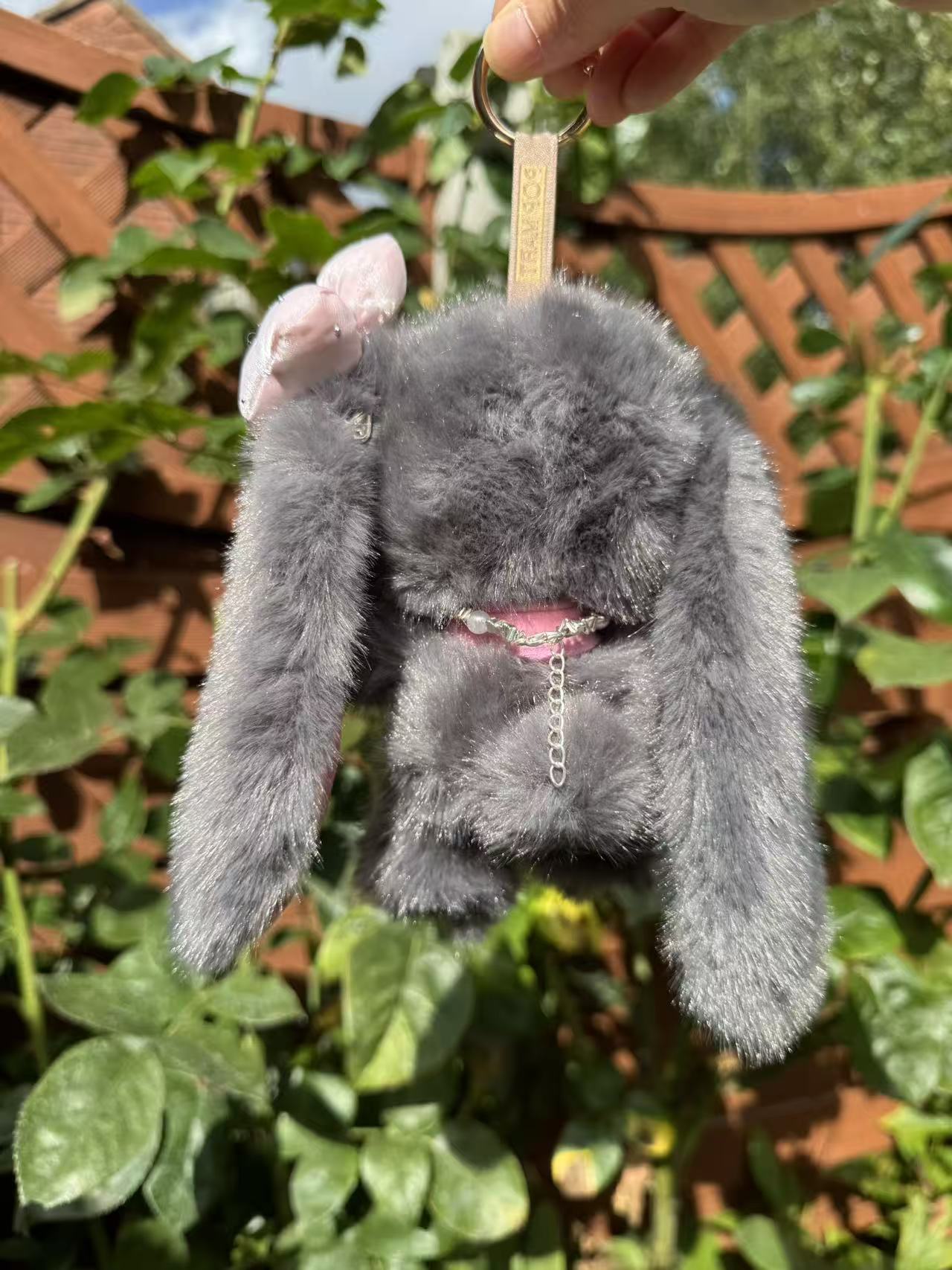 Handmade Custom Grey Bunny Plush Toy – Fluffy, Cute, Collectible ...